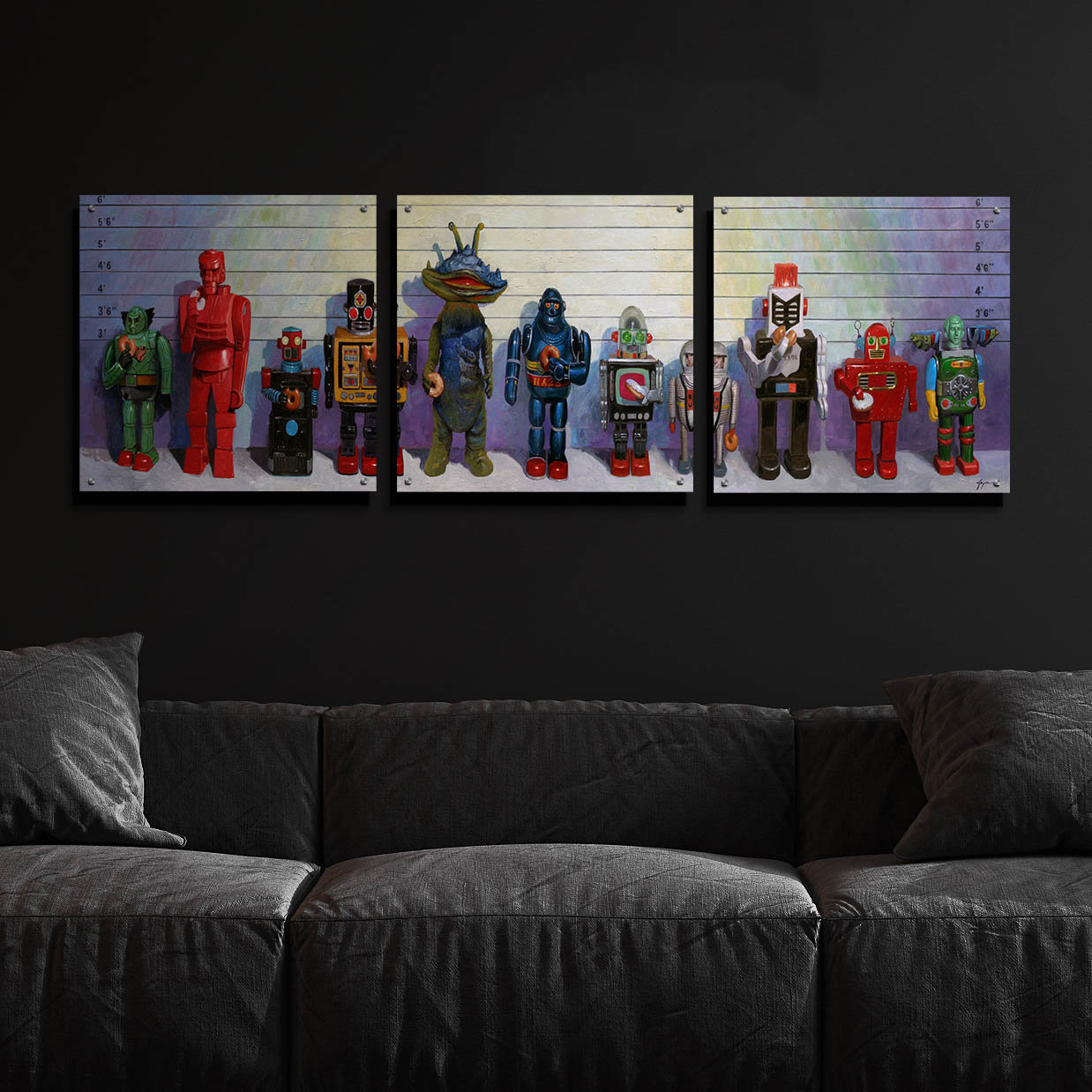 Epic Art 'Epic Art 'Line-Up' by Eric Joyner, Acrylic Glass Wall Art, 3 ...