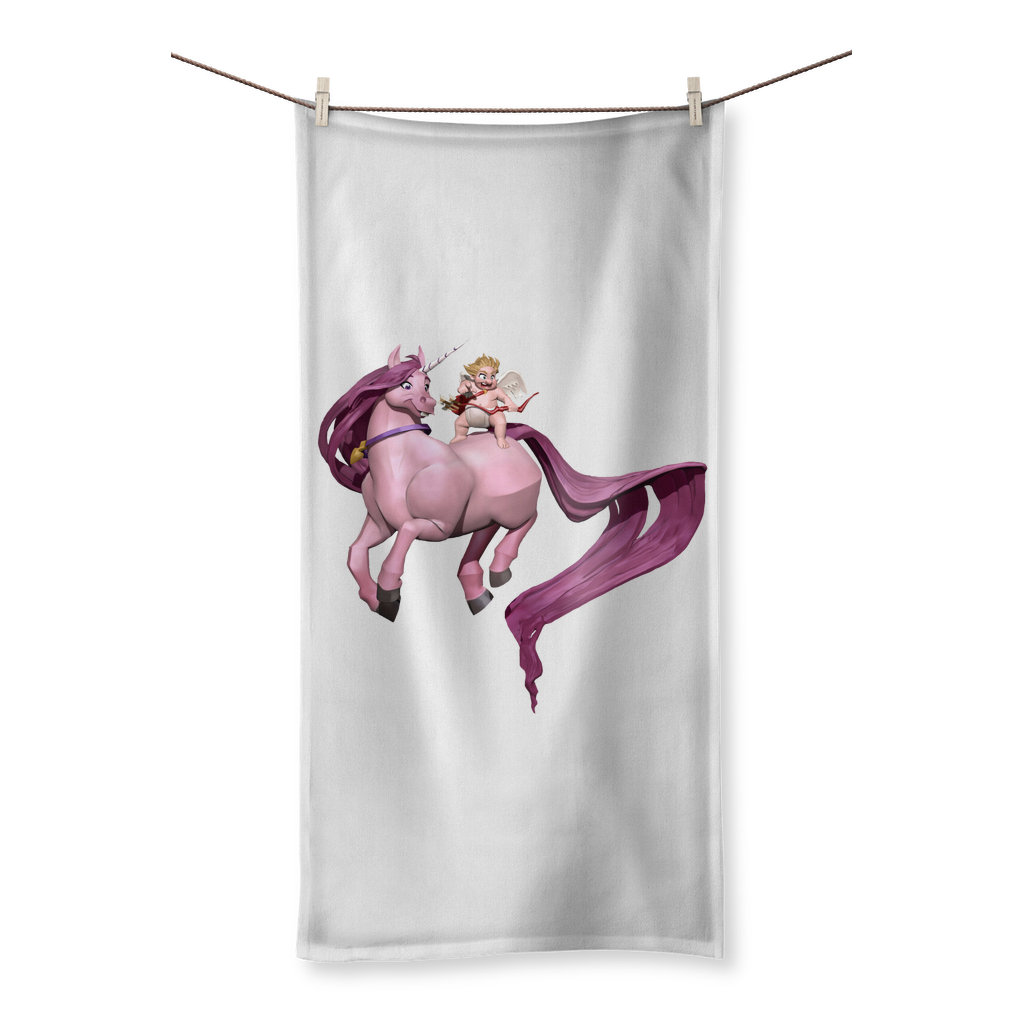 East Urban Home Horse and Baby Cupid Sublimation All over Bath Towel ...