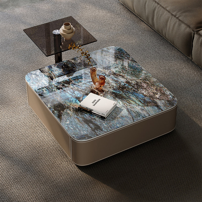 Trentastic Trails Modern light luxury square rock panel coffee table ...