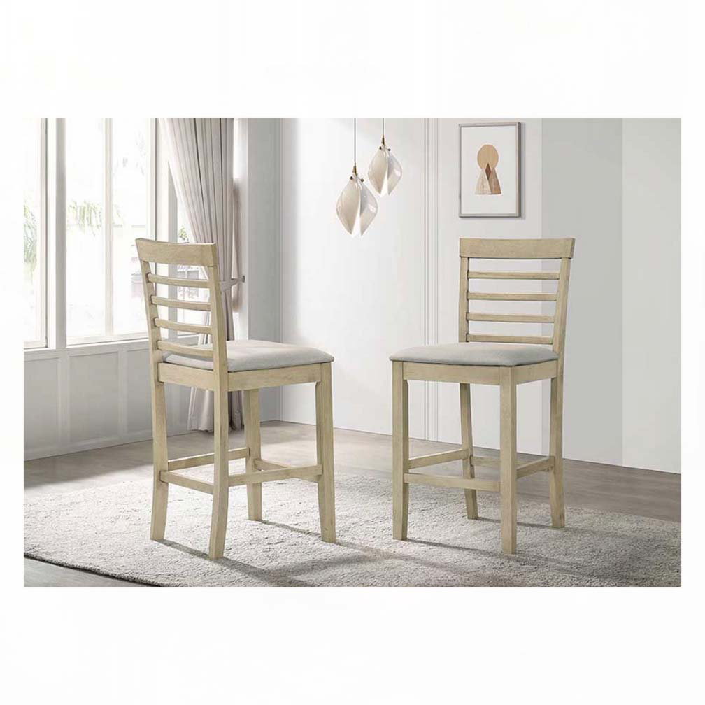 One Allium Way® Fabric Upholstered Bar Stools Set with Ladder Back ...