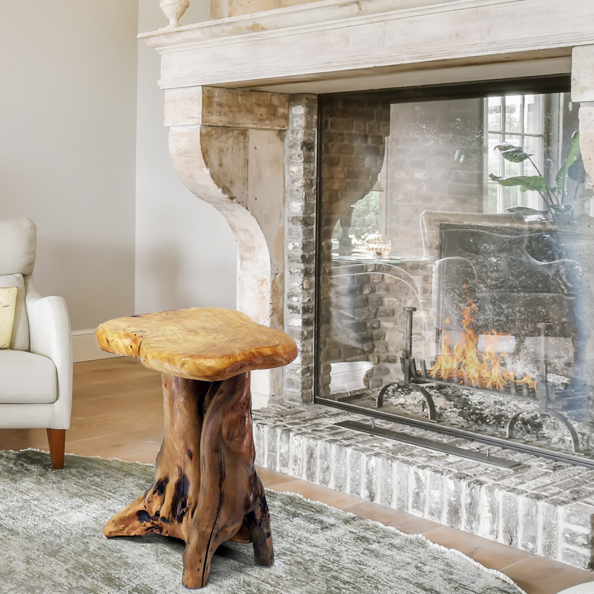 Millwood Pines Natural Tree Stump End Table & Reviews | Wayfair