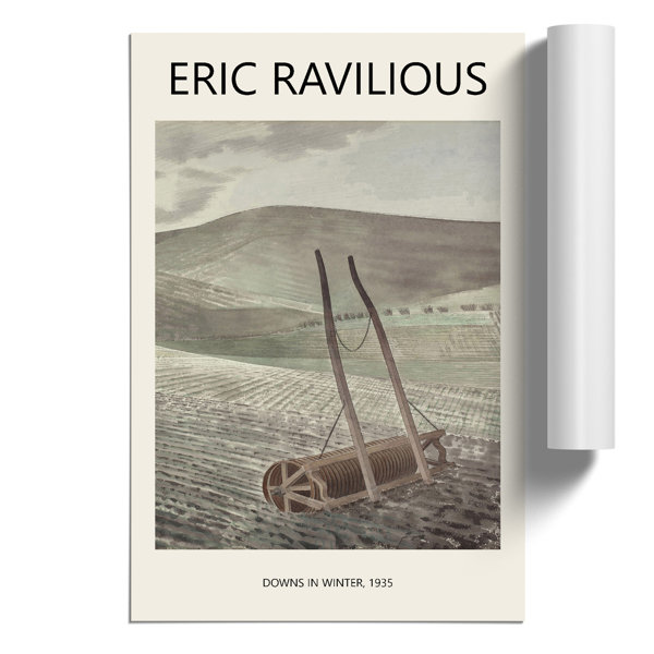 East Urban Home Downs In Winter by Eric Ravilious - No Frame Painting ...