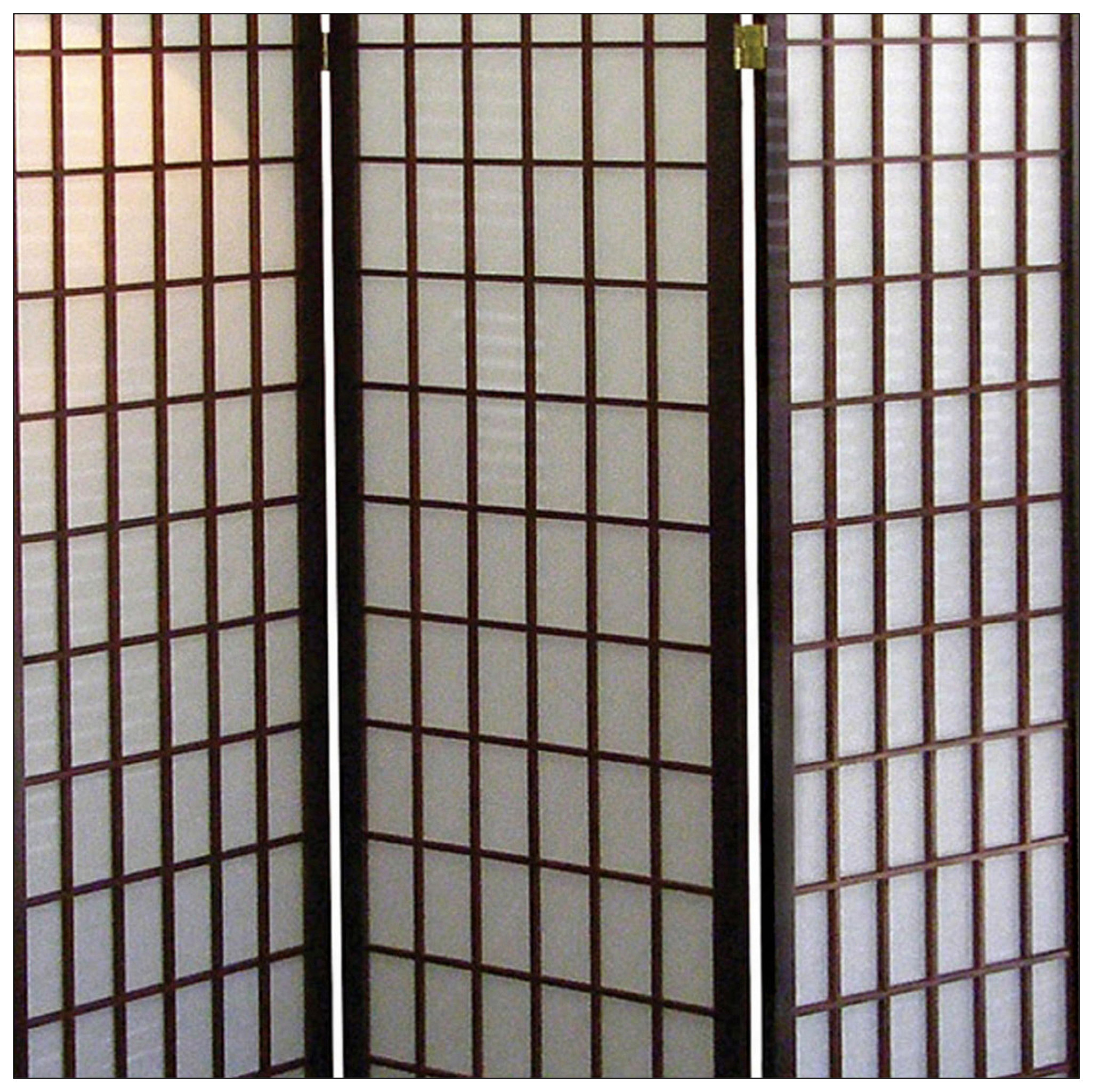 REDmintss Traditional Japanese 4-Panel Room Divider With Cherry Finish ...