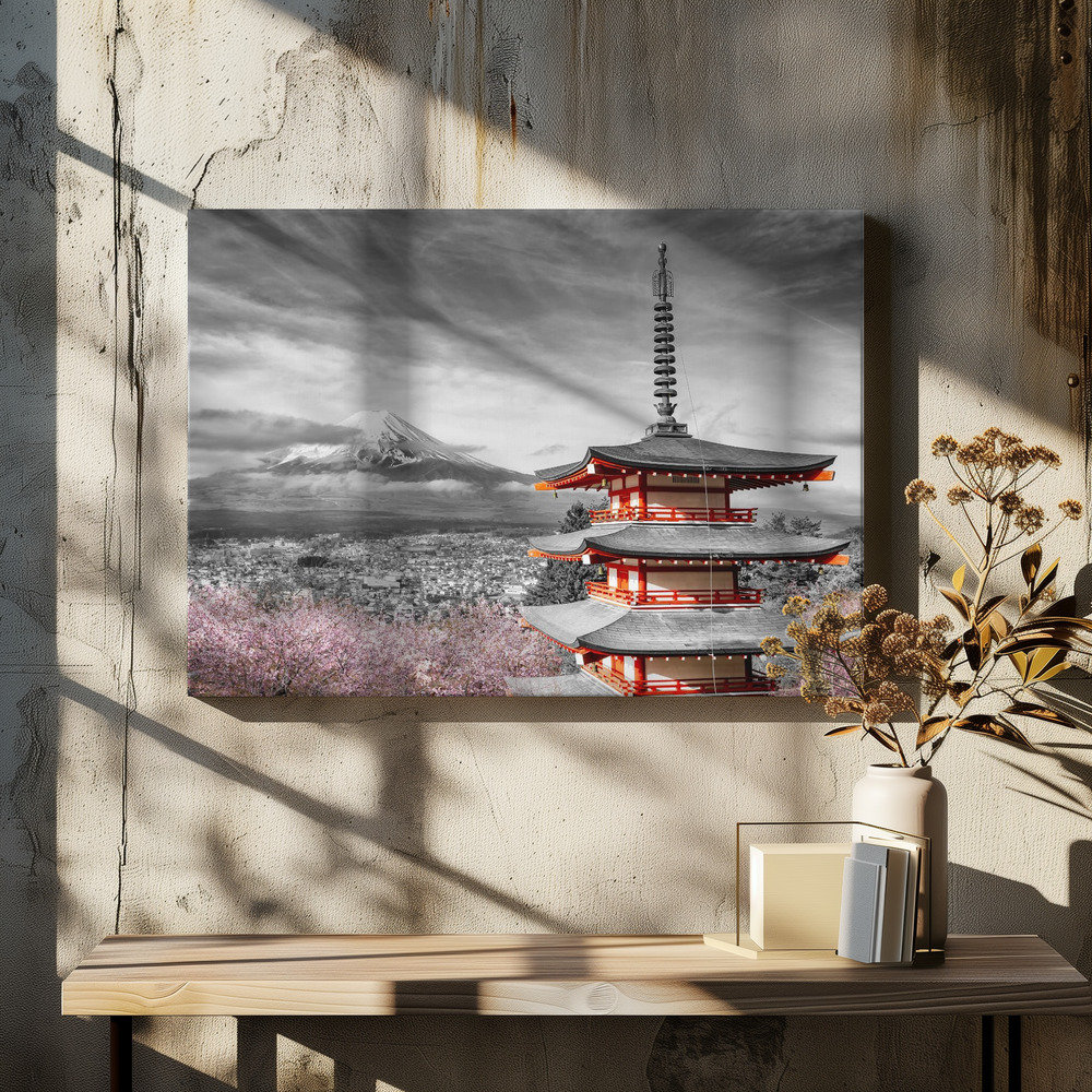 Brayden Studio Magnificent view of Mount Fuji with Chureito Pagoda ...