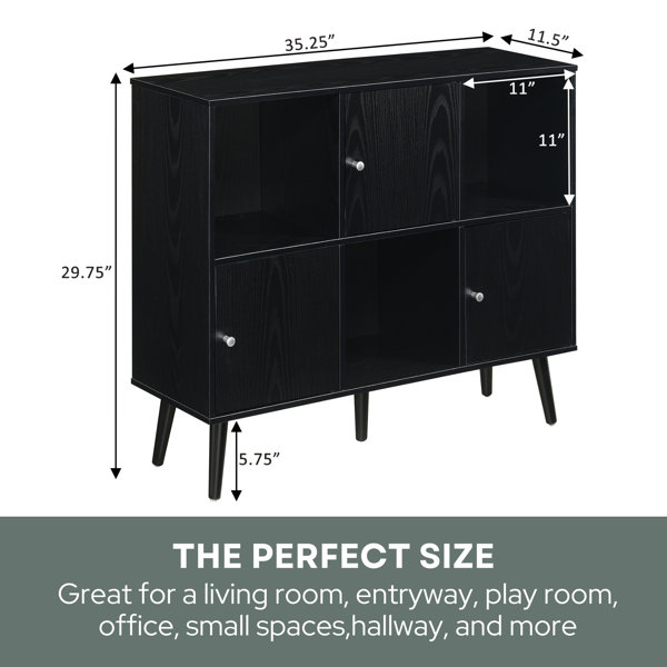 Wade Logan® Storage Cube Organizer Sideboard Console Table with 3 ...