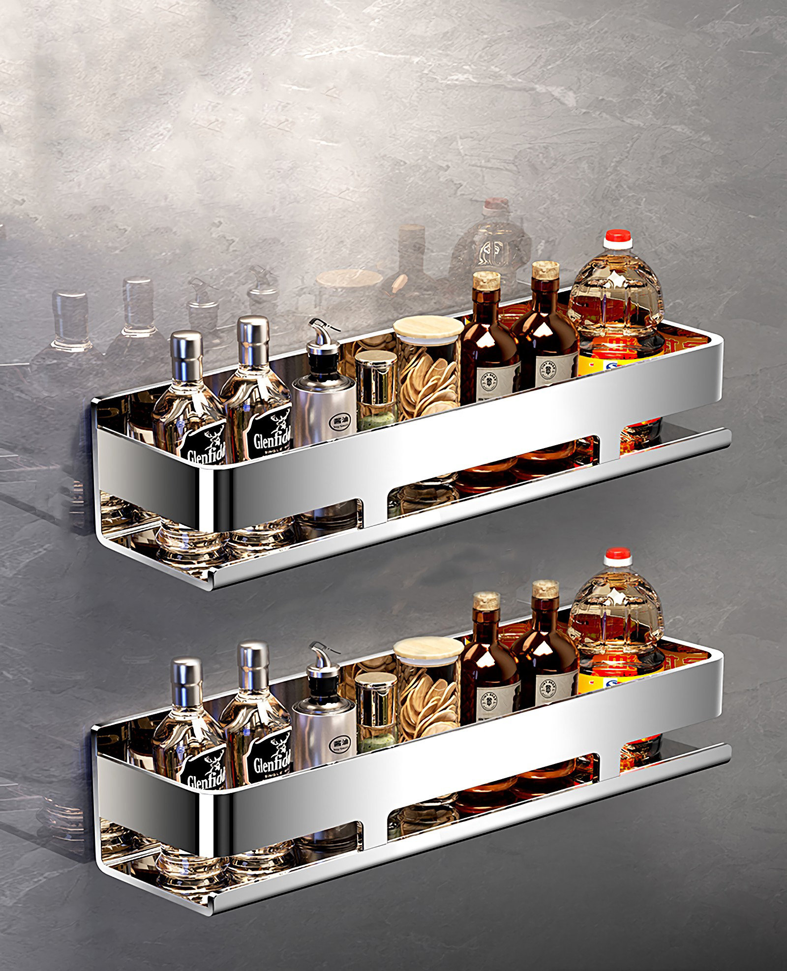 Ivy Bronx Multi Functional Wall Mounted Kitchen Storage Rack | Wayfair