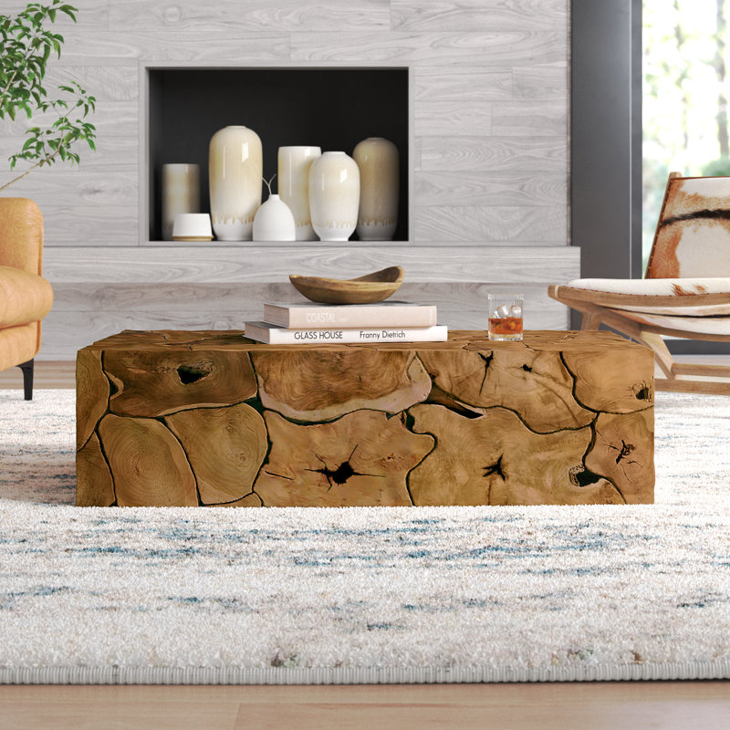 The Twillery Co.® Melbourne Solid Wood Block Coffee Table | Wayfair