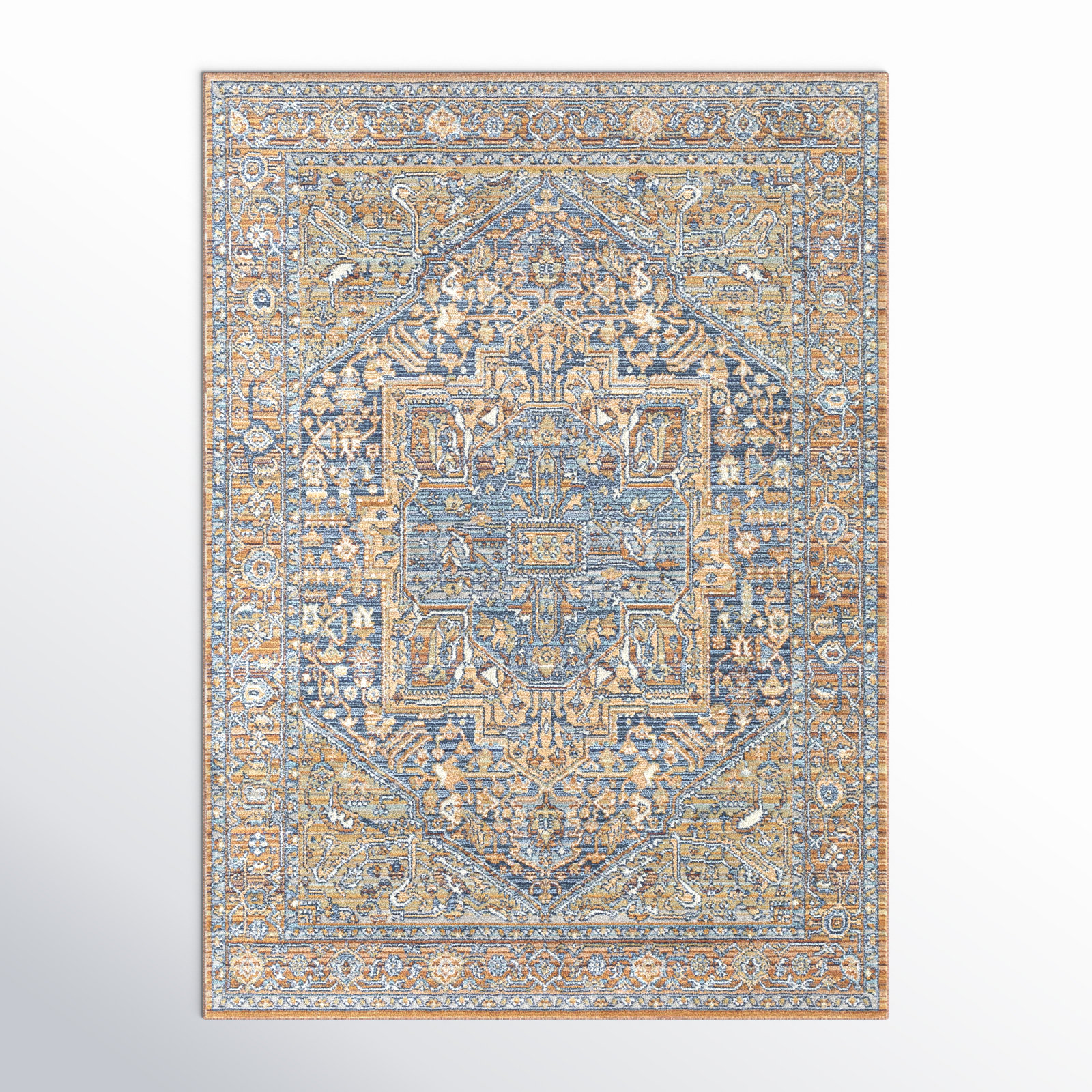 Joss & Main Soloman Oriental Ivory/Burnt Orange Indoor / Outdoor Area ...