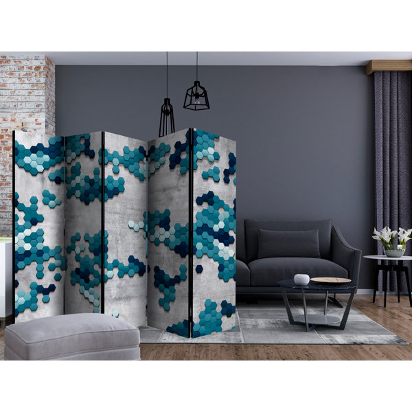 East Urban Home 225cm W x 172cm H 5 - PanelOne Sided Room Divider ...