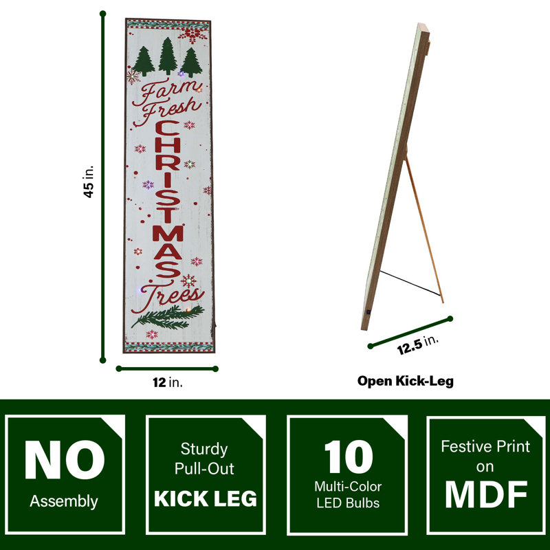 Fraser Hill Farm Farm Fresh Christmas Trees Porch Leaner Sign | Wayfair