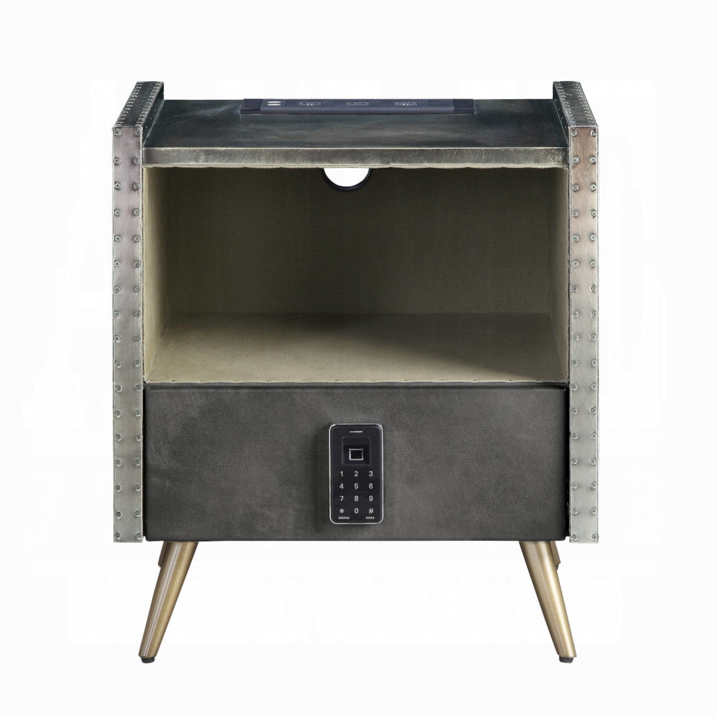 F&L Homes Studio Doris Nightstand W/USB & Electric Lock | Wayfair