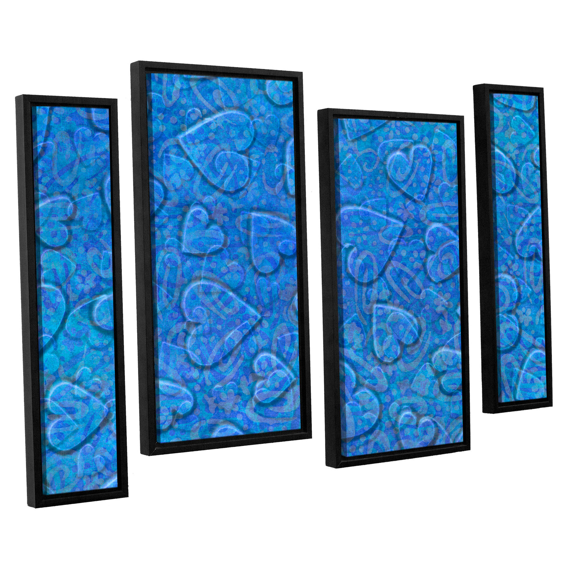 Zoomie Kids Large Heart Mixed Pattern 4- Piece Set Framed Art - Wayfair ...