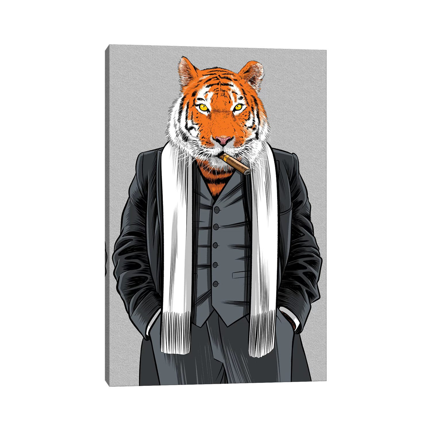 East Urban Home Gangster Tiger by Alberto Perez - Wrapped Canvas ...
