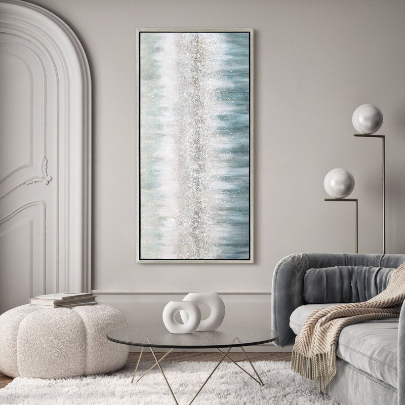 Empire Art Direct Silver Mist Textured Glitter Hand Painted Framed ...
