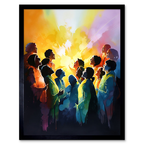 Marlow Home Co. Antawune Choir Women Singing By Bonfire Modern Rainbow ...