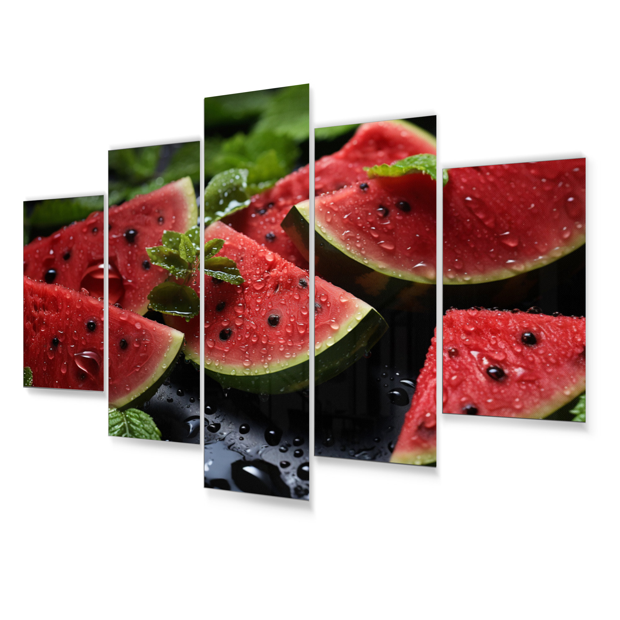 Latitude Run® Bright Watermelon I - Fruits Metal Wall Art Living Room ...