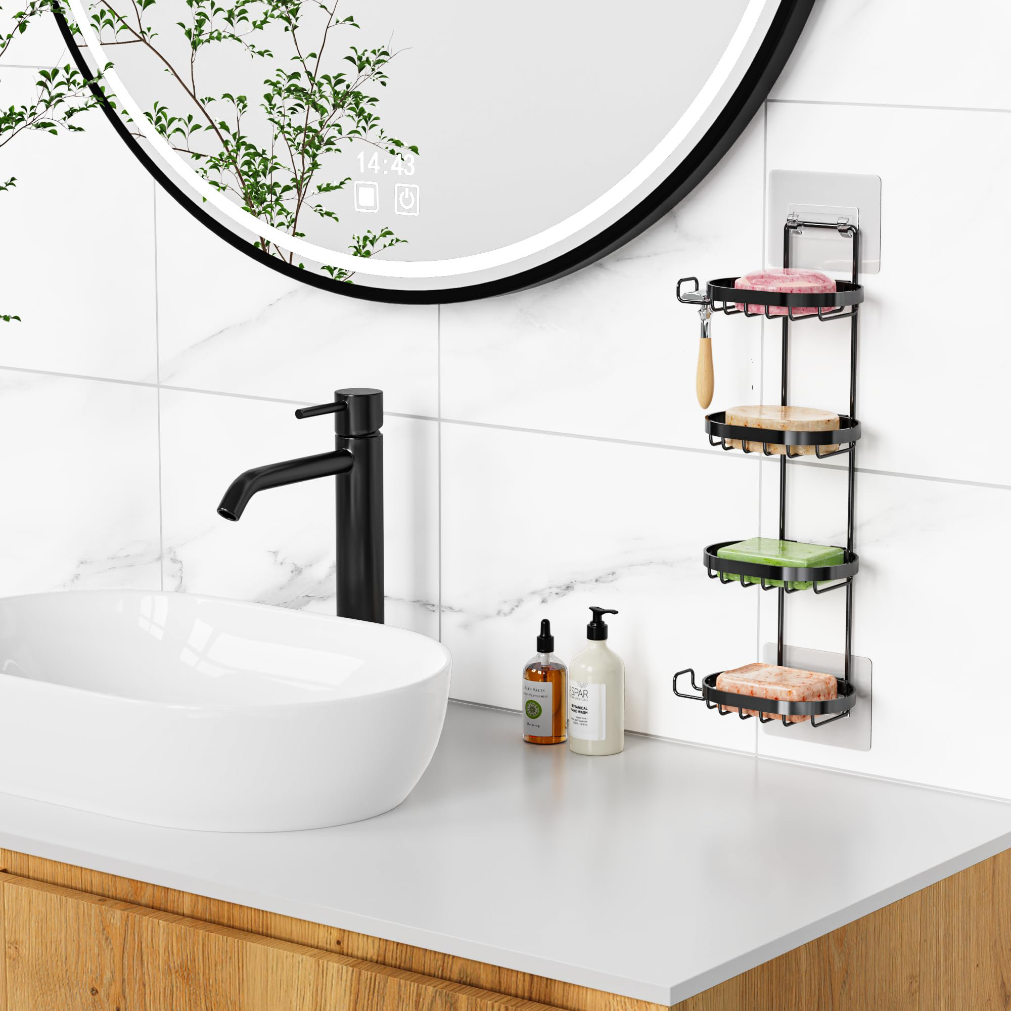 Latitude Run® 4-Tier Wall Mounted 304 Stainless Steel Soap Dish Rack ...