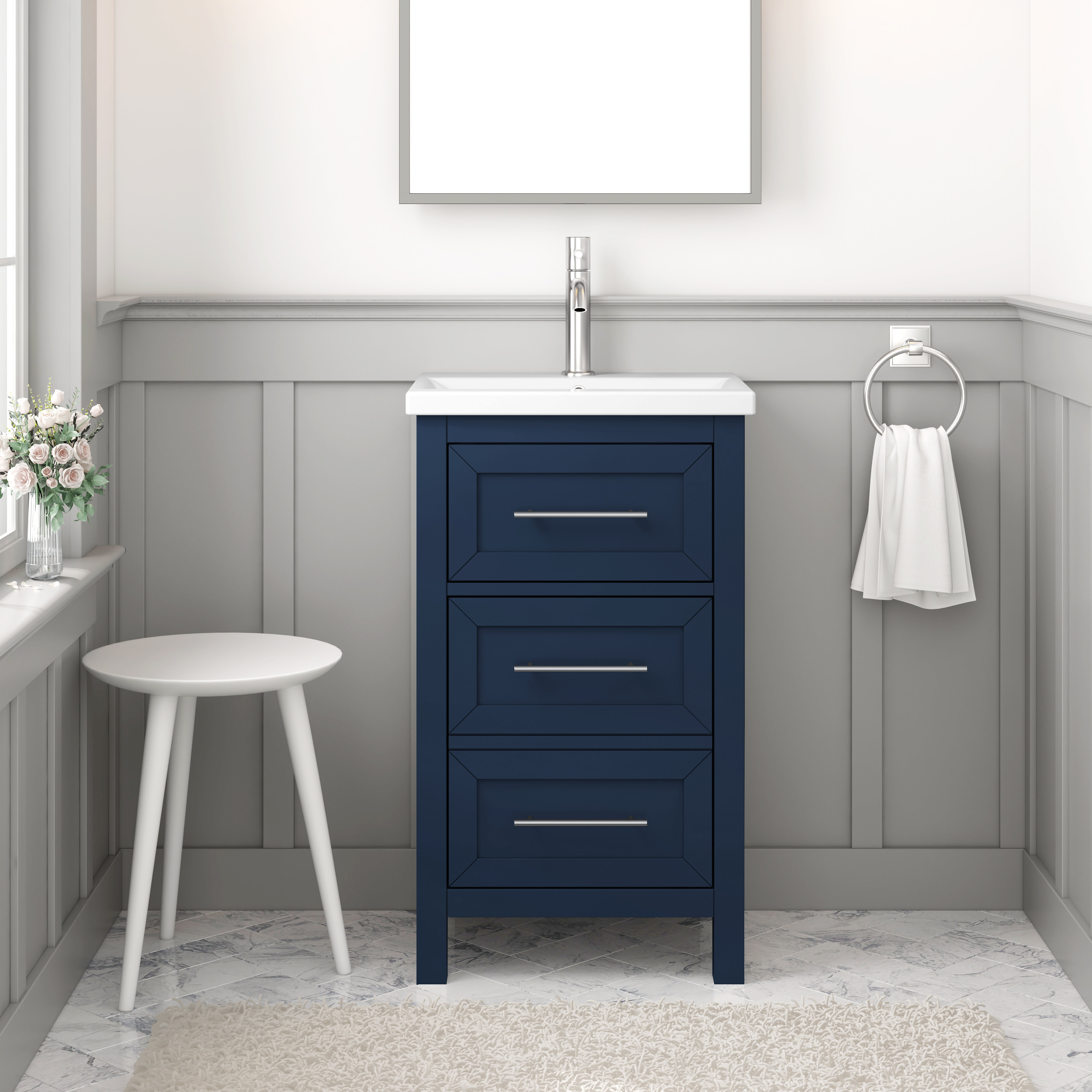 Lark Manor Lumiere 20 po X P 16 po P 35 po Meuble-lavabo simple H avec ...