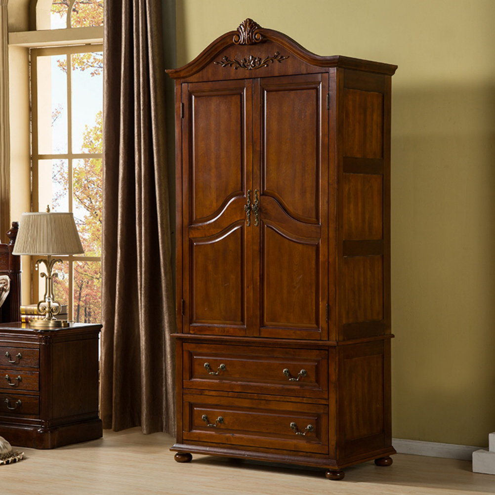 Parttlion Creative Brown Solid Wood Wardrobe | Wayfair