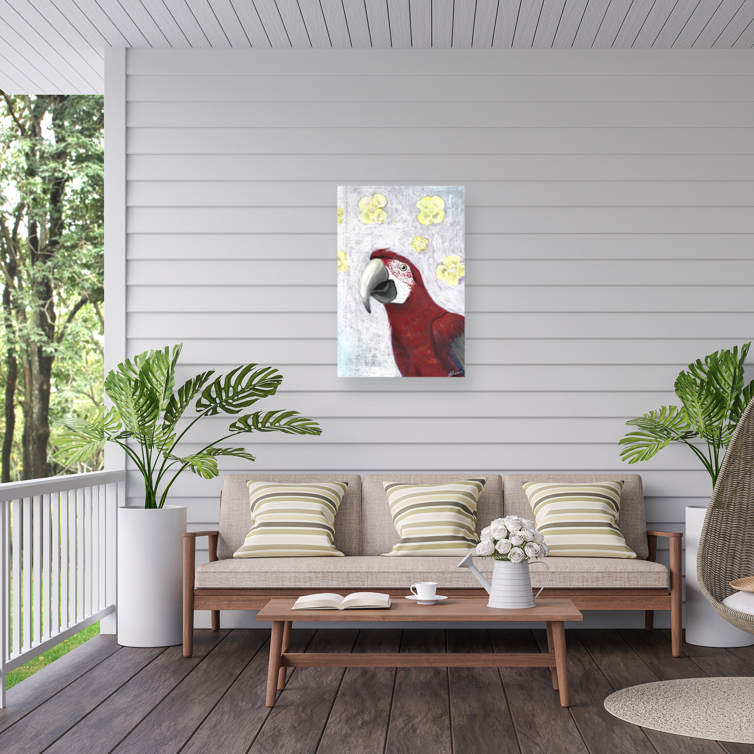 Winston Porter Sunet Theron Scarlet Outdoor Canvas | Wayfair