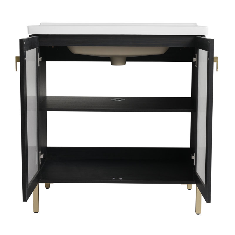 Mercer41 Kayson 32-Inch Freestanding Vanity with Plywood Construction ...