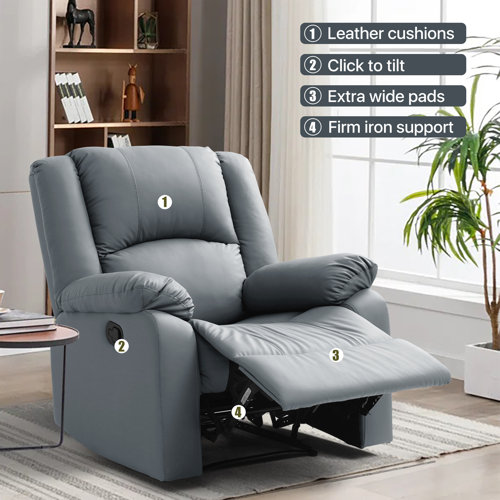 Latitude Run® Tachara Breathable Faux Leather Manual Recliner Chair ...