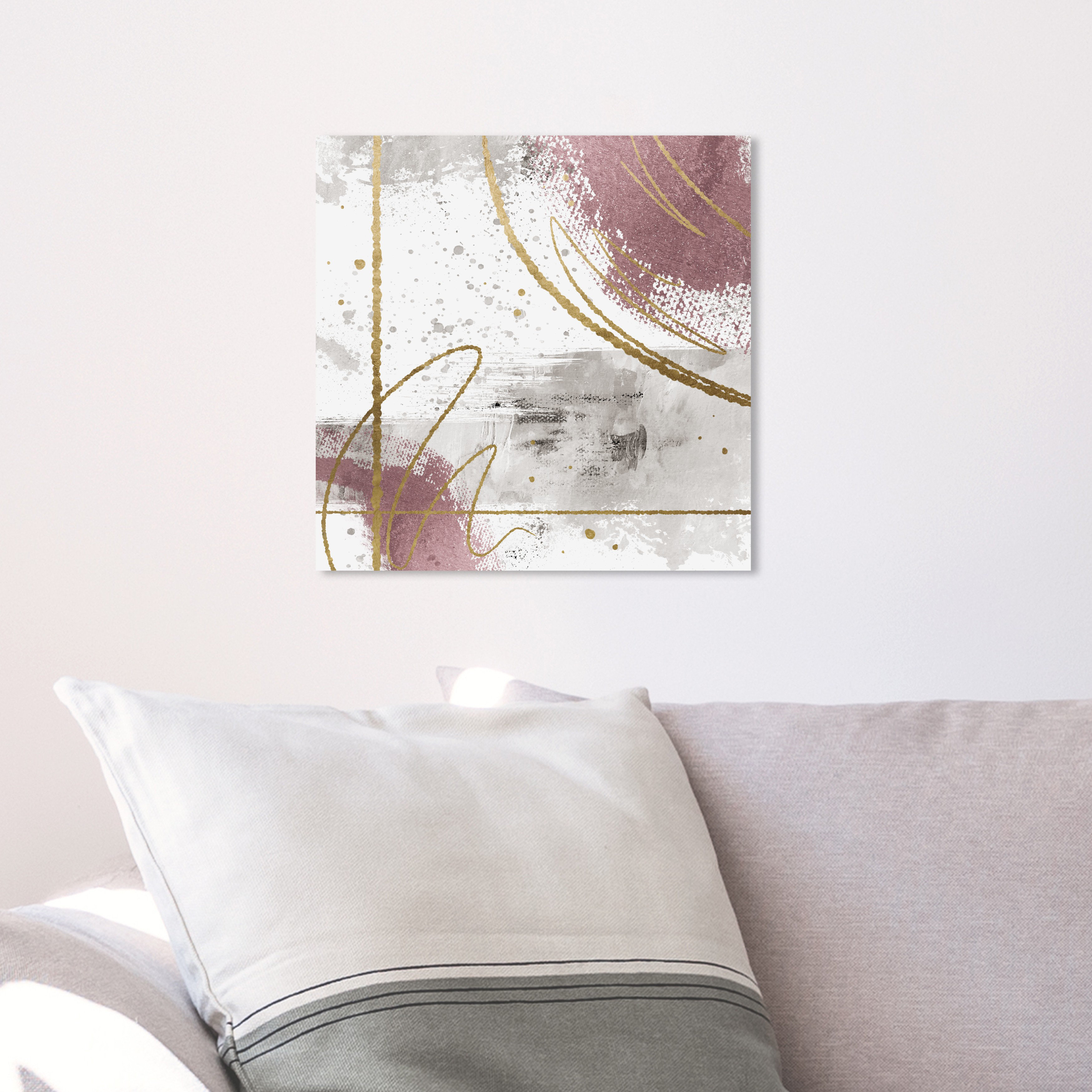 Mercer41 Abstract Mauve In Shapes Shapes Framed On Canvas Print | Wayfair