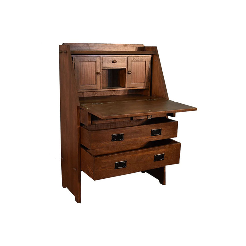 Wildon Home® Middendorf Solid Wood Secretary Desk with Hutch & Reviews ...