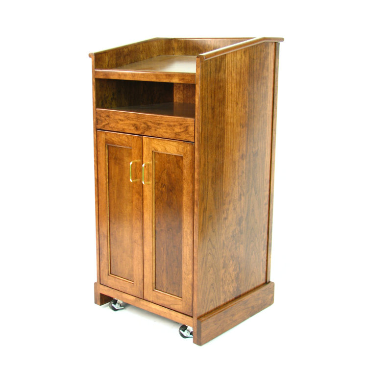 Executive Wood 45'' Wood Full Podium with Wheels | Wayfair