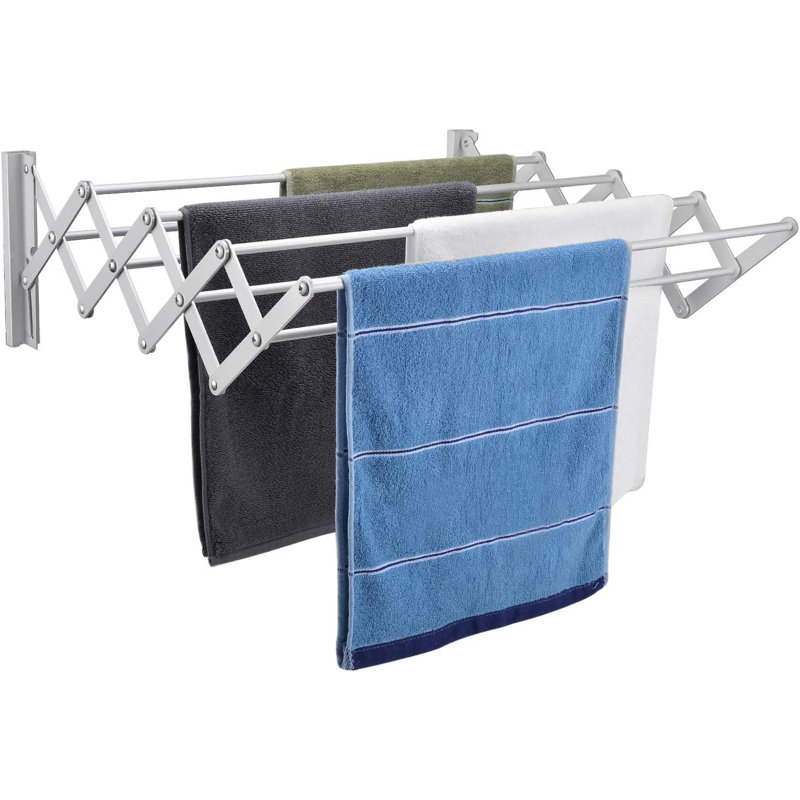 Rebrilliant Aluminum Foldable Wall-Mounted Drying Rack | Wayfair