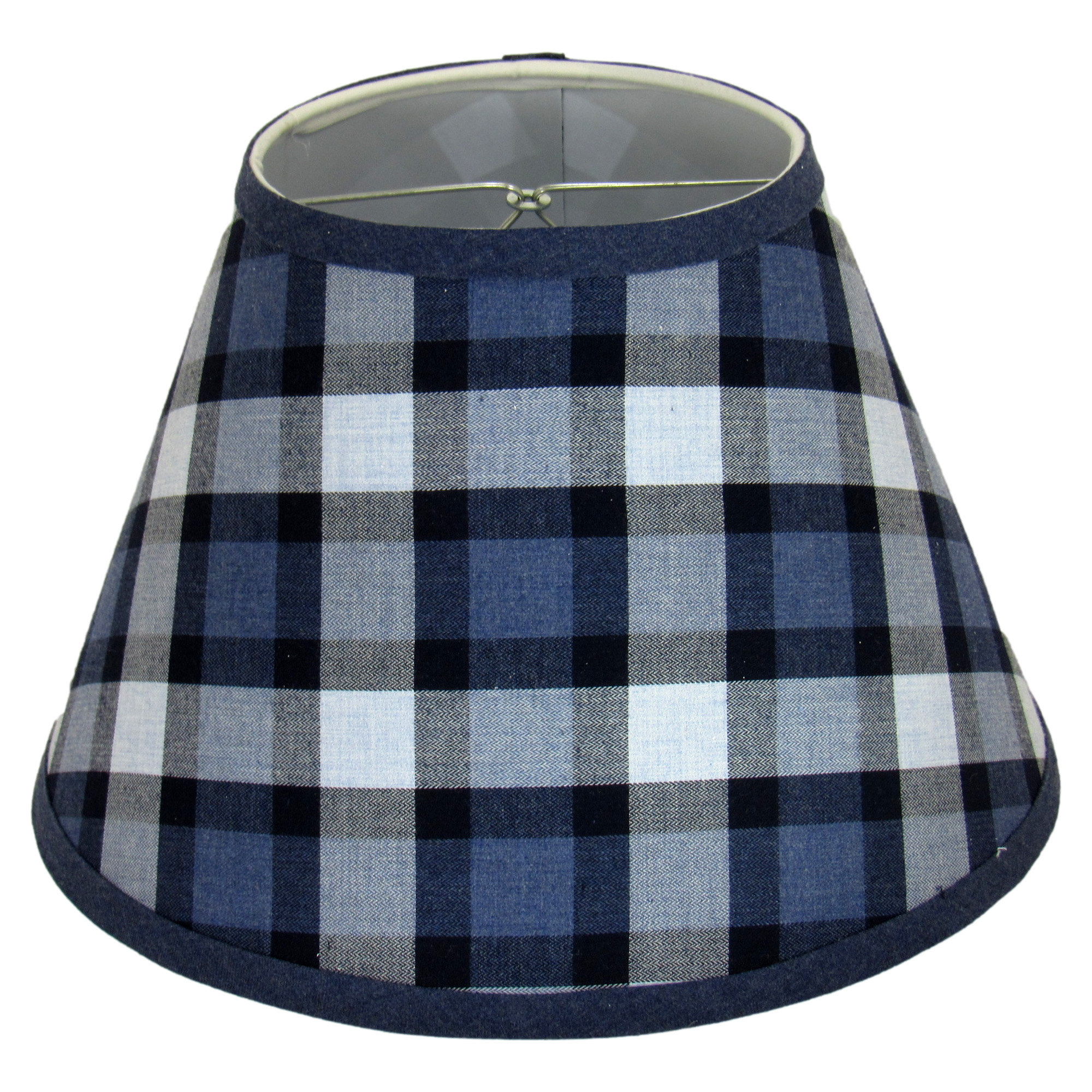 Gracie Oaks Blue Plaid Clip On Lamp Shade | Wayfair