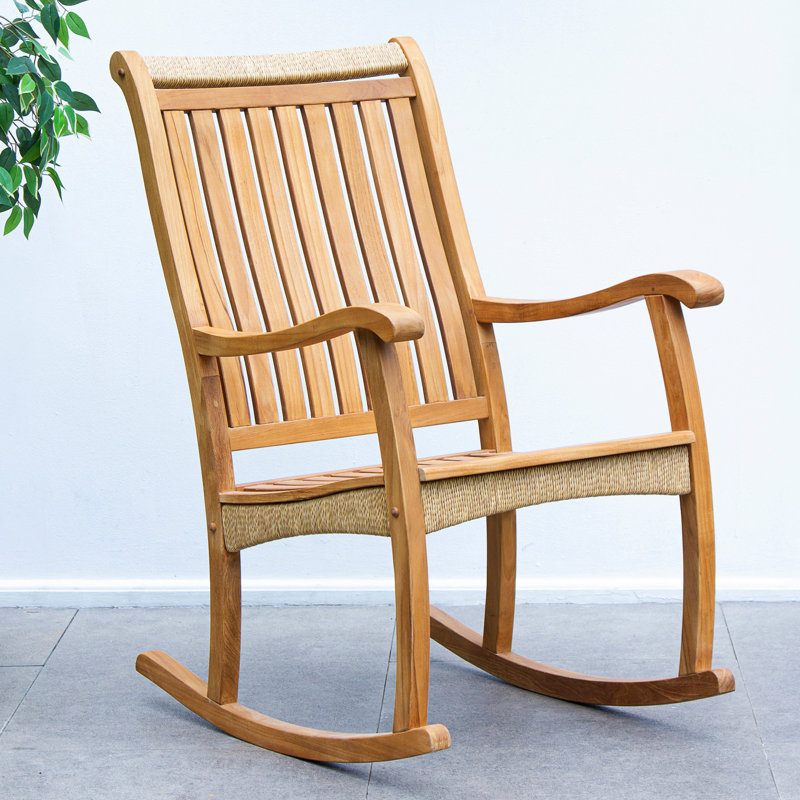 Red Barrel Studio® Cotesfield Outdoor Teak Rocking Chair | Wayfair