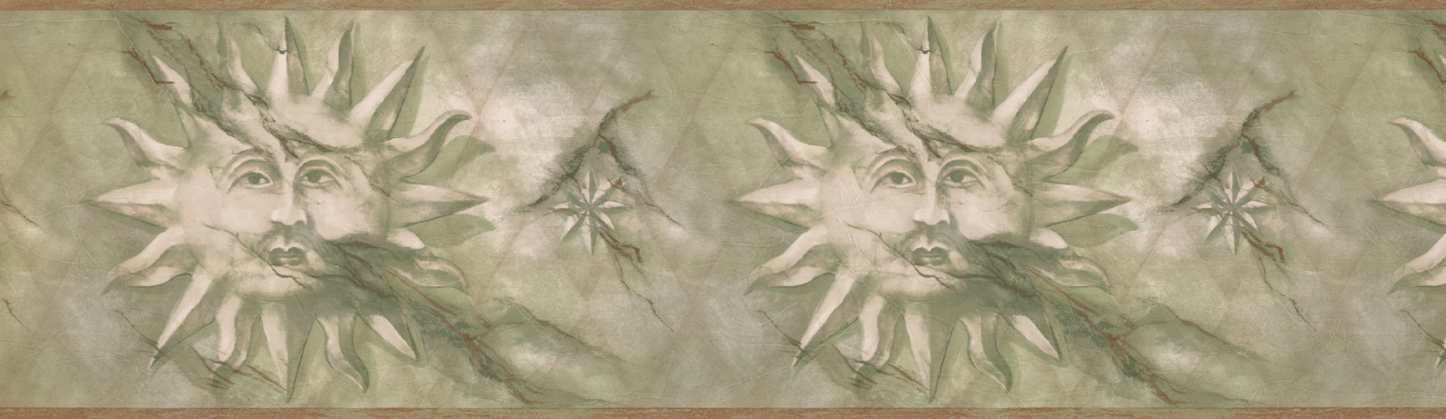 Winston Porter Cavin Vintage Cracked Face on the Sun Wallpaper Border ...
