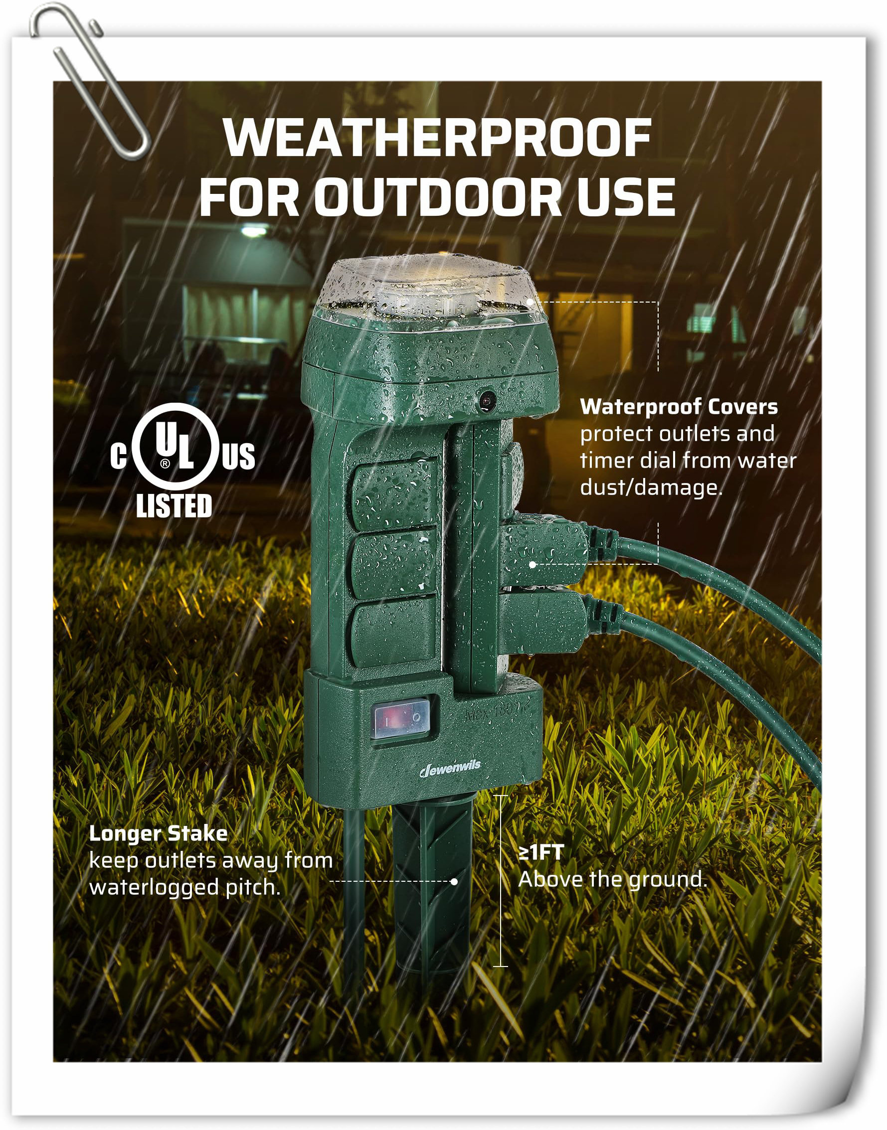 GLOBAL GIRLS LLC Outdoor Power Stake Timer Waterproof | Wayfair
