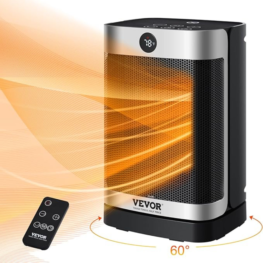 BUILTCO VEVOR Electric Space Heater With Thermostat Remote Control, 2 ...