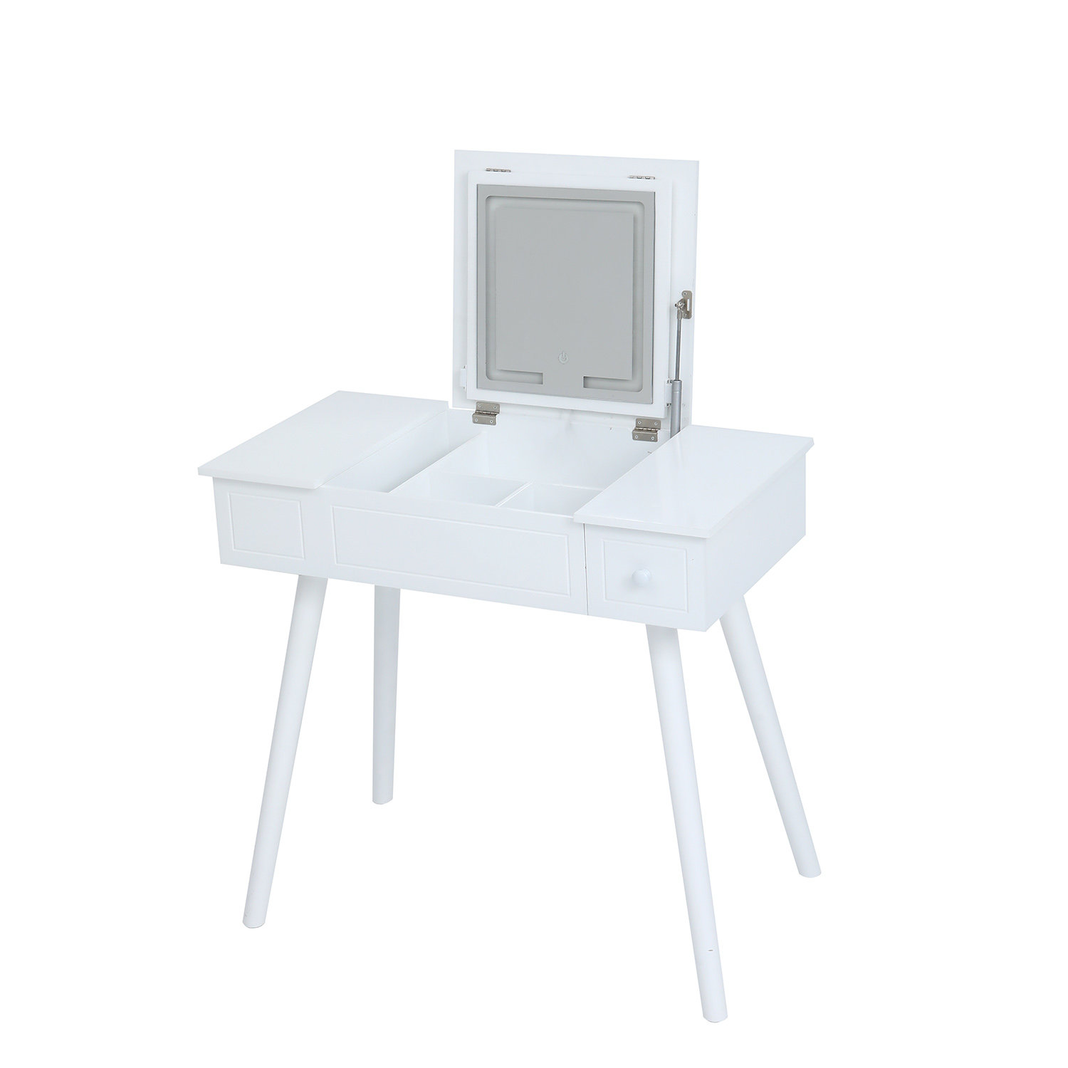 Wrought Studio™ White Dressing Table Set With Led | Wayfair