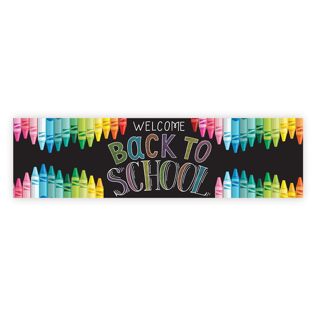 Koyal Wholesale 13X48 Welcome Back To School Banner Crayons Horizontal ...