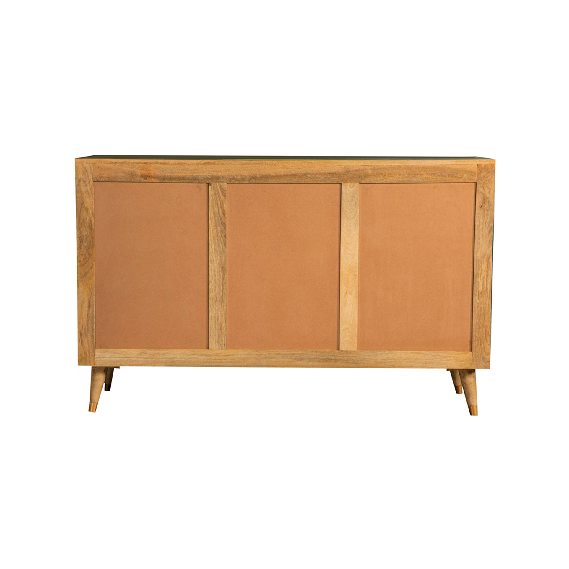 Hokku Designs 3-Door Checkered Accent Cabinet Featuring Natural Tone ...