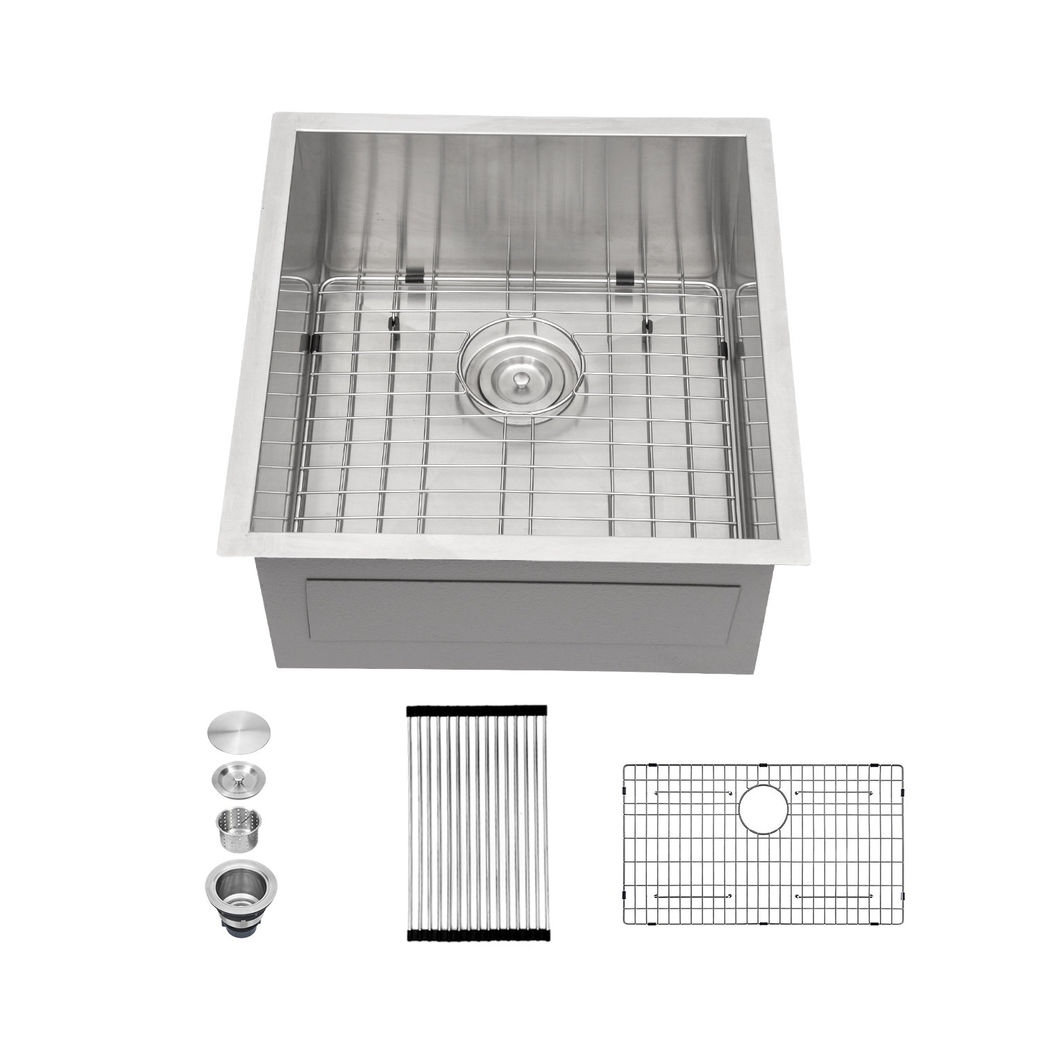 Logmey 15" L x 17" W Undermount Bar Sink Bar Prep Sink 16 Gauge ...