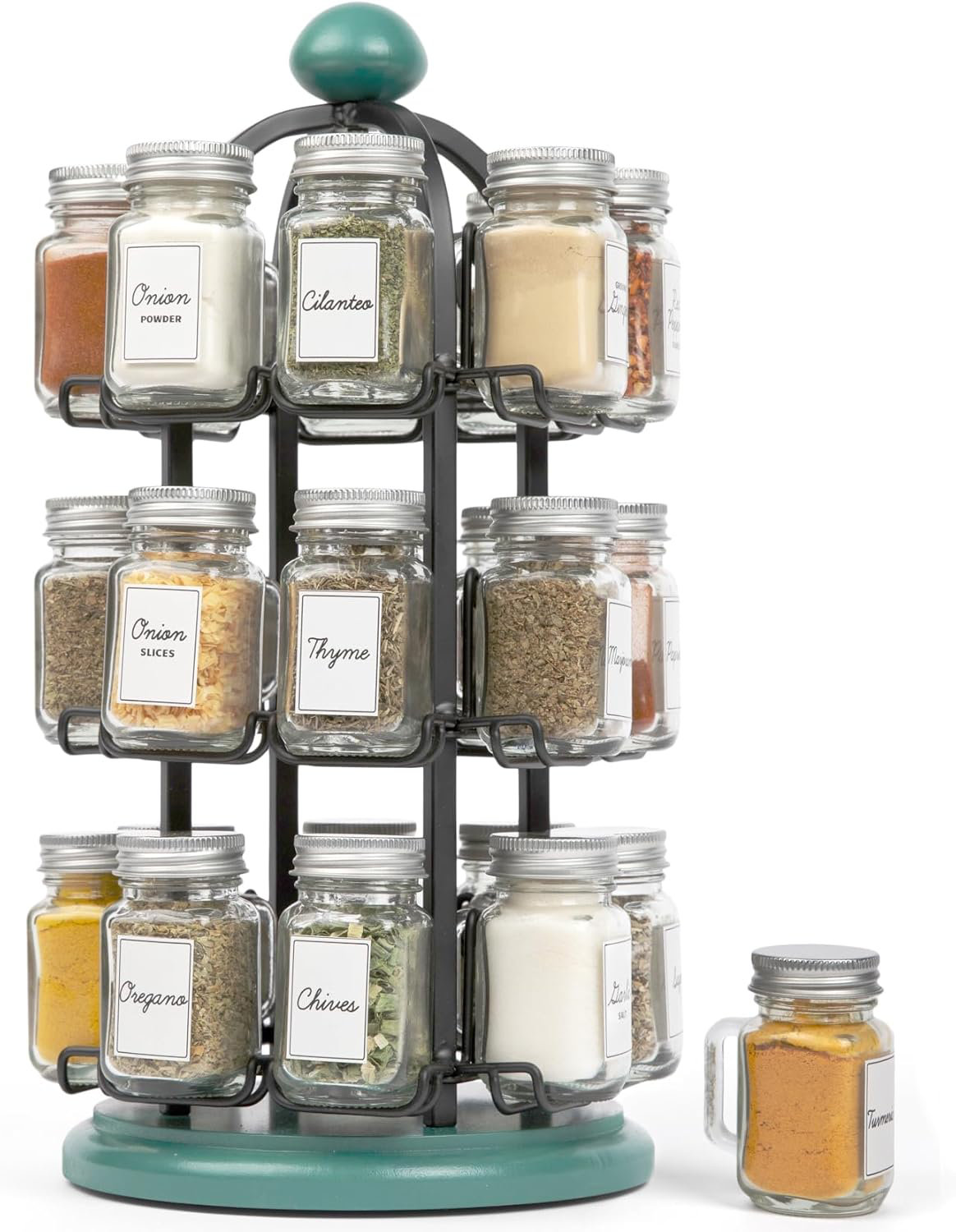 17 Stories 24 Jar Revolving Spice Rack With Spices Included, Spice ...