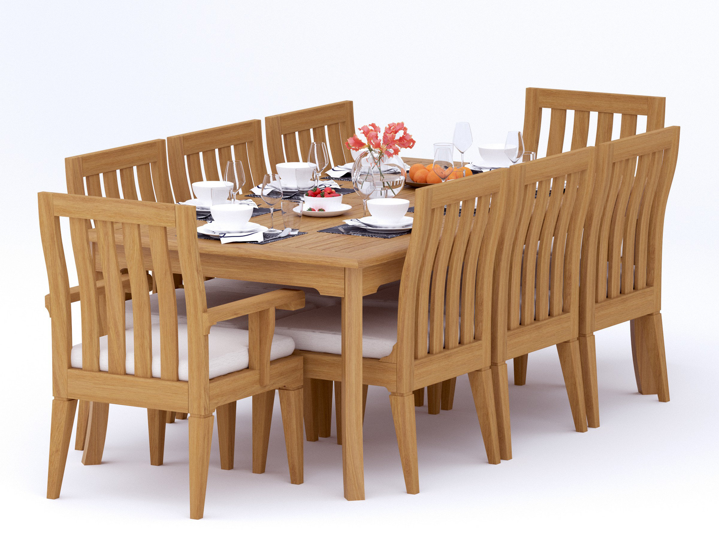 Teak Smith Caranas Rectangle 8 - Person 83'' L Outdoor Dining Set | Wayfair
