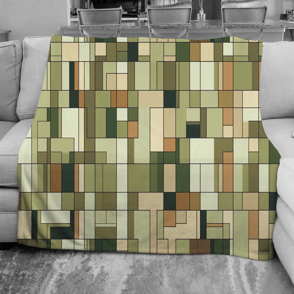 VisionDecor Umina Mondrian Geometric Fleece Blanket | Wayfair