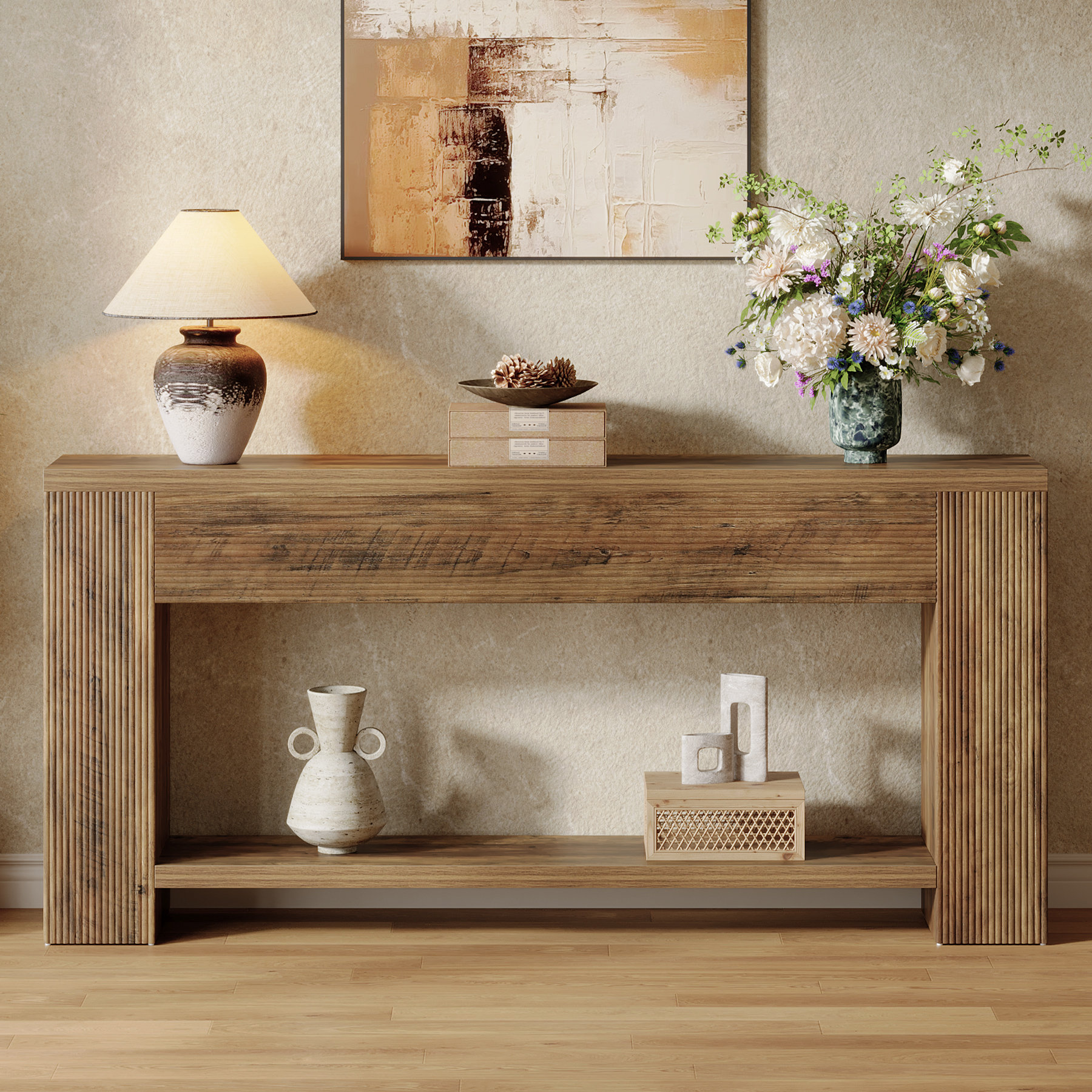 Millwood Pines 70.9-Inch Console Tables, Farmhouse Entryway Table ...