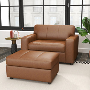Latitude Run® Caro Espinoza Leather Upholstered 2-Piece Living Room Set ...
