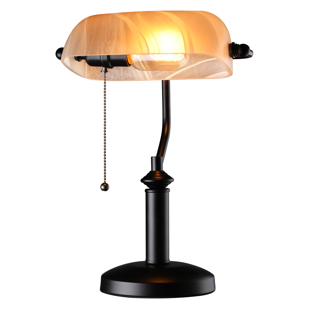 Canora Grey Fallon Vintage Bankers Lamp with Pull Chain Switch ...