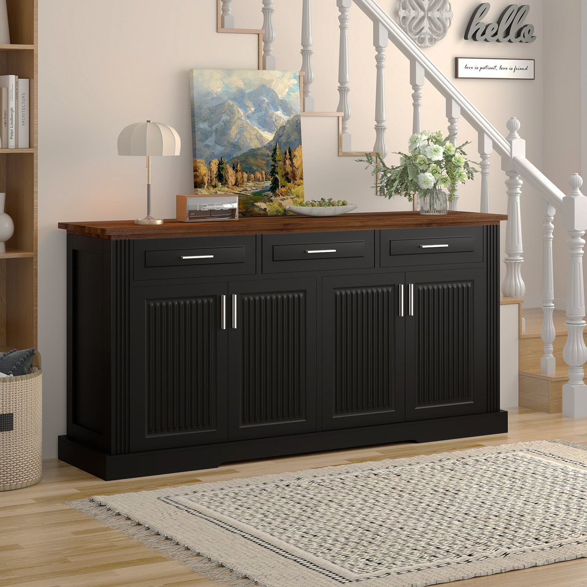 Ophelia & Co. 63" Fluted Sideboard Buffet Cabinet With Storage ...