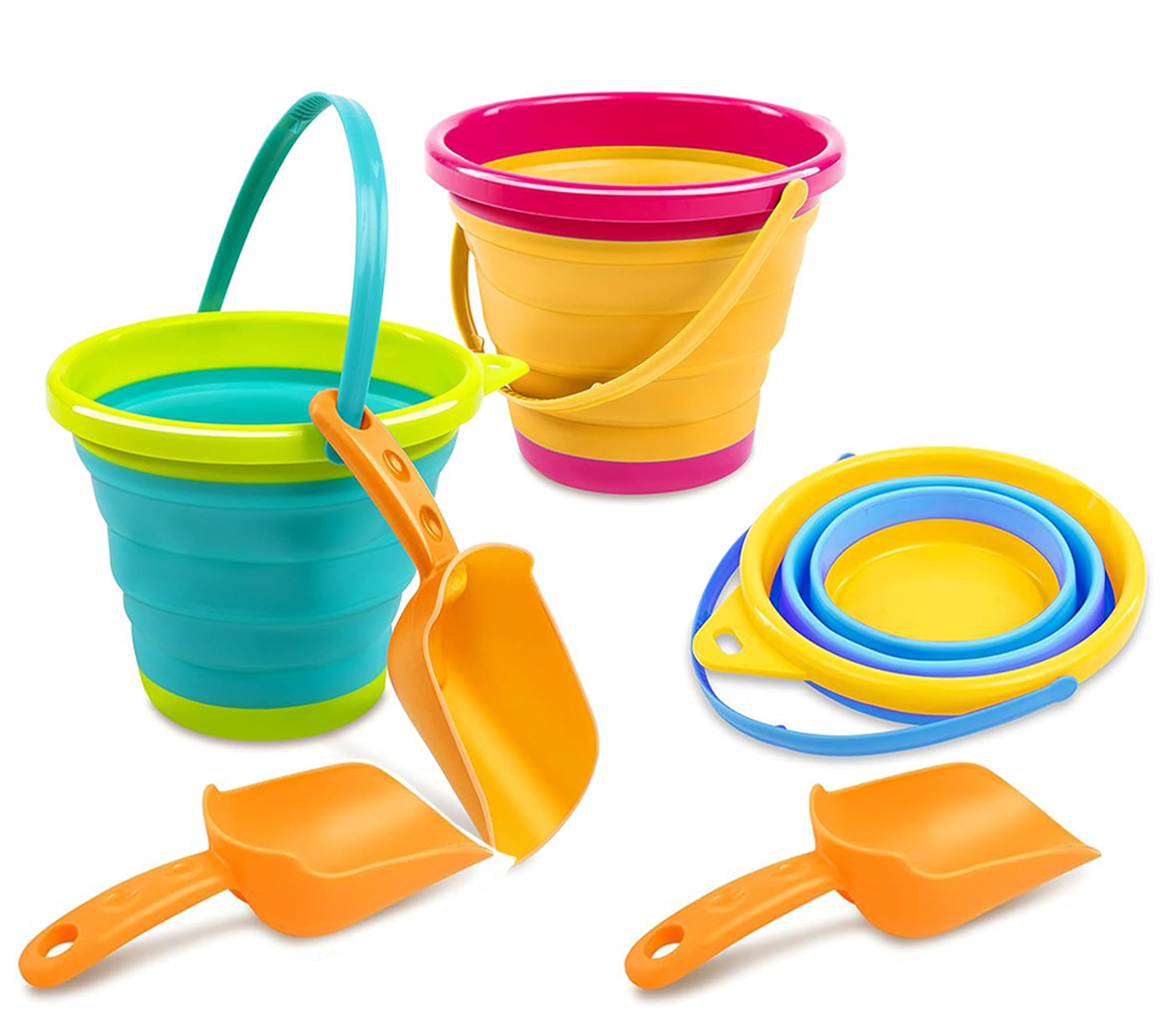 Joyin 3 Packs foldable pail bucket with shovels and a mesh bag | Wayfair