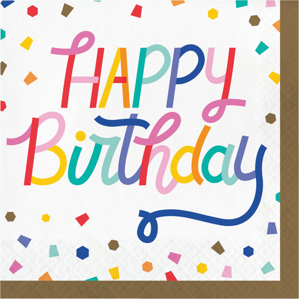 Creative Converting Birthday Confetti Happy Birthday Napkins, 48 ct ...