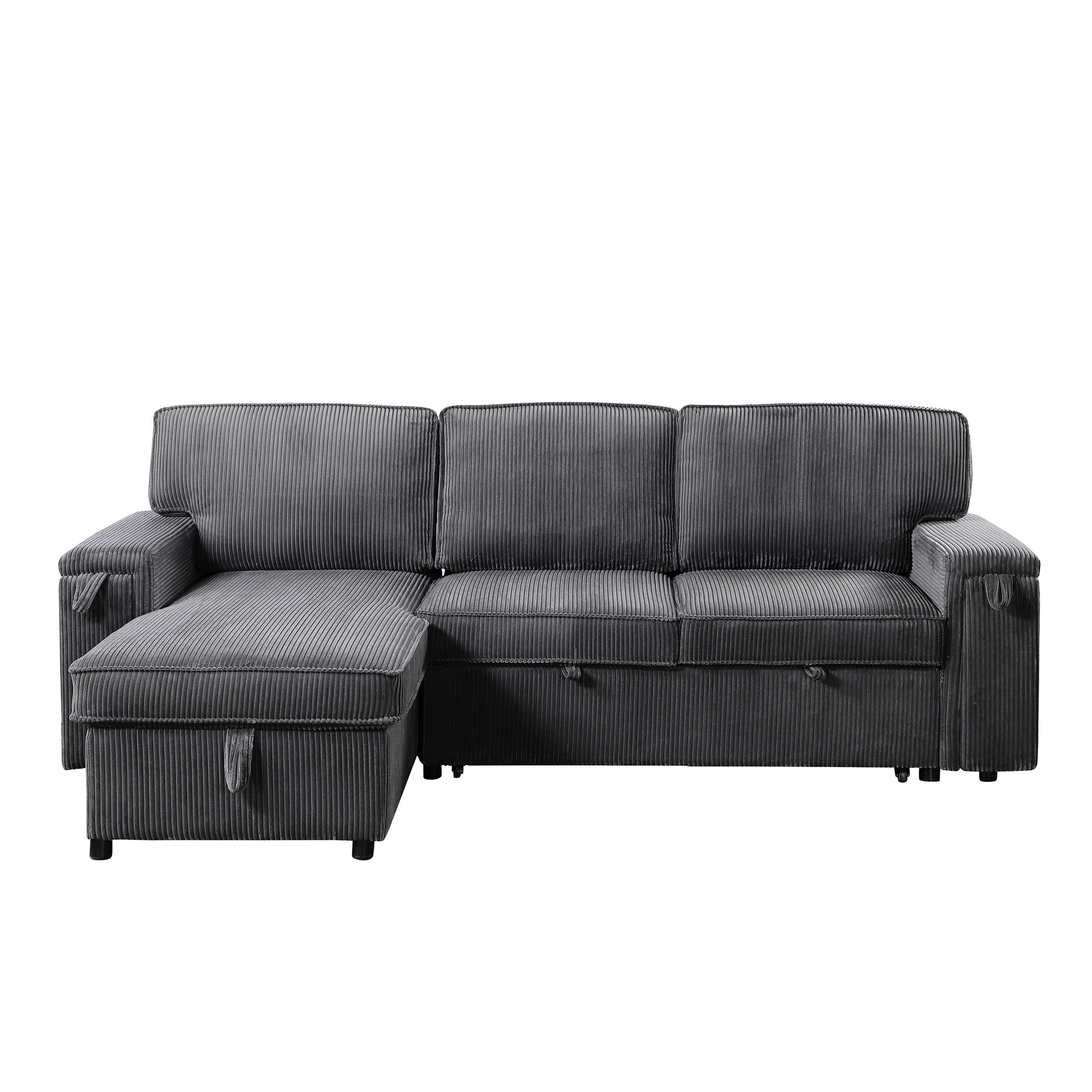 Latitude Run® Convertible L-Shape Sectional Sofa Bed with Storage ...