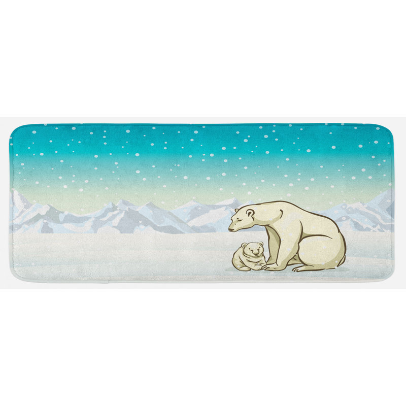 East Urban Home Polar Bear Kitchen Mat | Wayfair